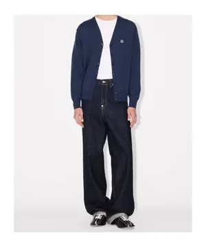 Kenzo V-neck Buttoned Cardigan With Boke Flower Embroidery