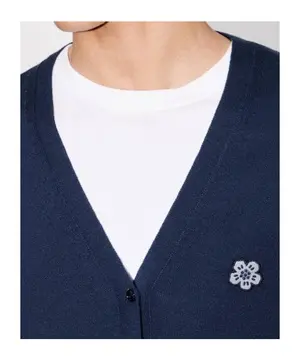 Kenzo V-neck Buttoned Cardigan With Boke Flower Embroidery
