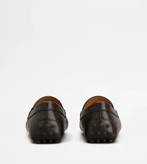 TOD'S Leather Loafers With Branded Buckle - Brown