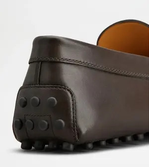 TOD'S Leather Loafers With Branded Buckle - Brown