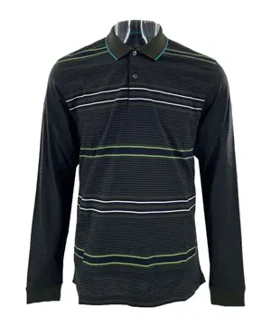 Dunhill Striped Long-sleeved Polo Shirt