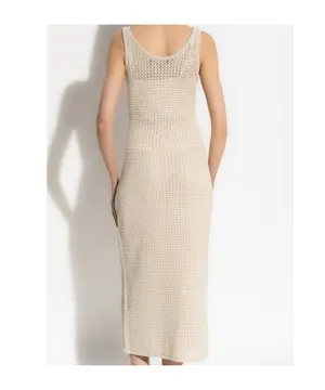 Theory Sleeveless Ribbed Knit Midi Dress - Nude