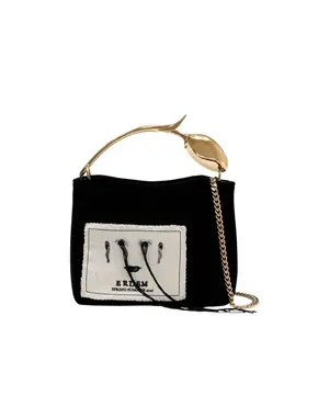 Erdem Bloom Mini Chain Clutch Bag - Black