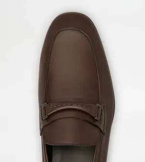 TOD'S Strap Leather Loafers - Brown