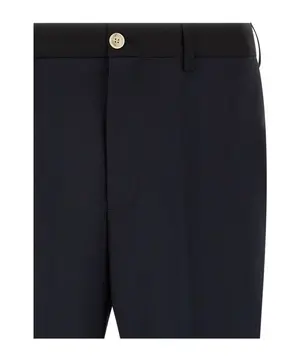 Marni Tropical Two-tone Wool Straight-leg Trousers - Black