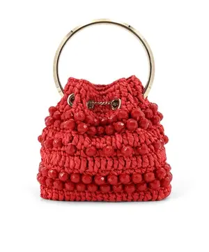 JIMMY CHOO Bon Bon Beaded Bucket Bag
