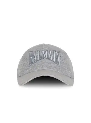 Balmain Logo Embroidered Baseball Cap - Grey