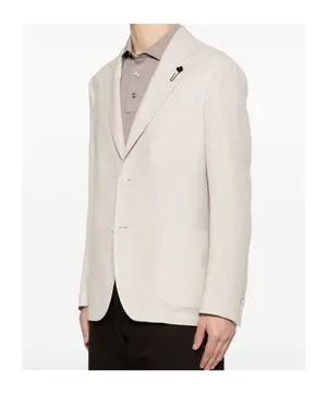 LARDINI Single-breasted Button Blazer - White