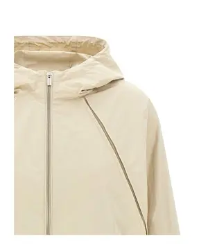 Peserico Hooded Zip-up Windbreaker - Beige