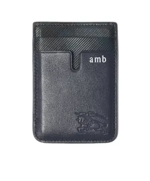 Burberry Ekd Embossed Checked Card Case