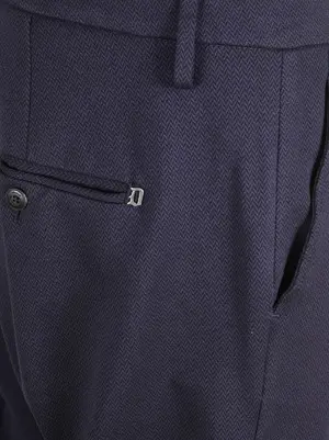 DONDUP Blue Textured Trousers - Black