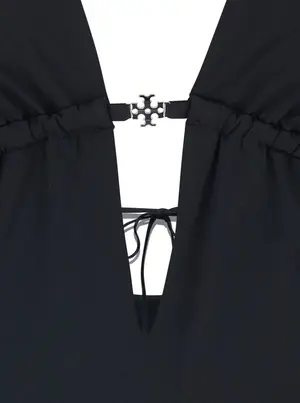 Tory Burch Halterneck Plunge One-piece Swimsuit