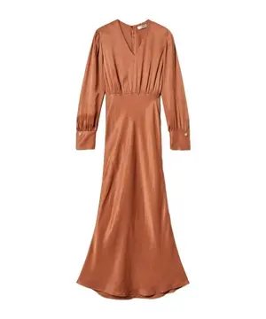 TWINSET V-neck Long-sleeve A-line Dress With Keyhole Back
