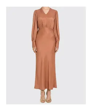TWINSET V-neck Long-sleeve A-line Dress With Keyhole Back