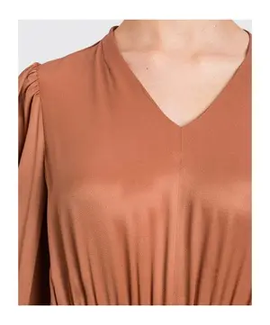 TWINSET V-neck Long-sleeve A-line Dress With Keyhole Back