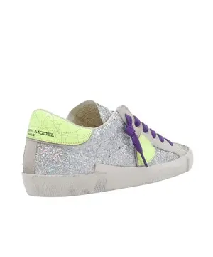 Philippe Model Prsx Glitter Low-top Sneakers - Gray