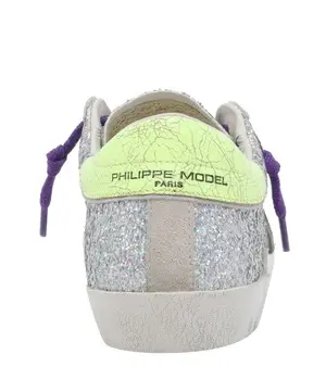 Philippe Model Prsx Glitter Low-top Sneakers - Gray