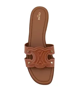 Celine Marina Mule In Calfskin - Tan