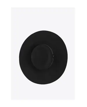 Saint Laurent Asymmetric Wide-brimmed Fedora Hat