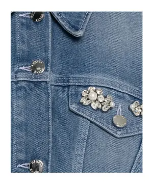Simone Rocha Embellished Puff-sleeve Denim Jacket