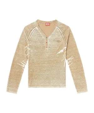 DIESEL® Henley Jumper With Faded Reverse Print