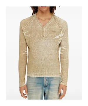 DIESEL® Henley Jumper With Faded Reverse Print