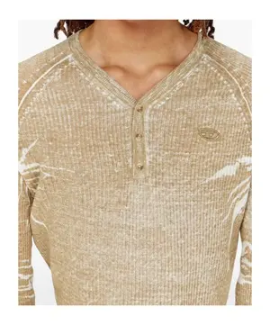DIESEL® Henley Jumper With Faded Reverse Print