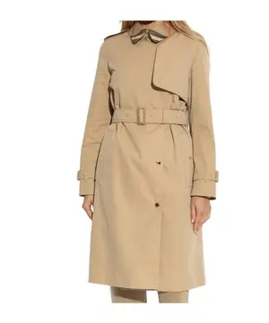 Burberry Checked Belted Waist Trench Coat