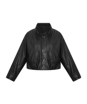 ALLSAINTS Ryder Leather Puffer Biker Jacket - Black