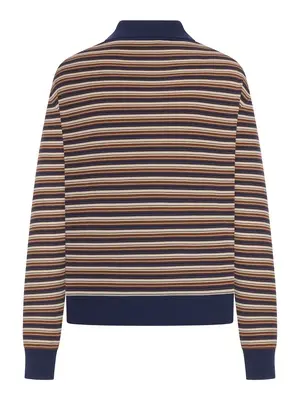 Miu Miu Striped Knitted Polo Shirt - F0627