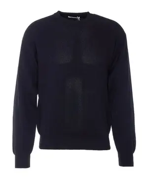 Auralee Long Sleeve Ribbed Knit Top - Black
