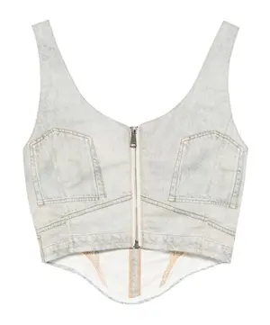 HAIKURE Zip Bustier Top - Blue