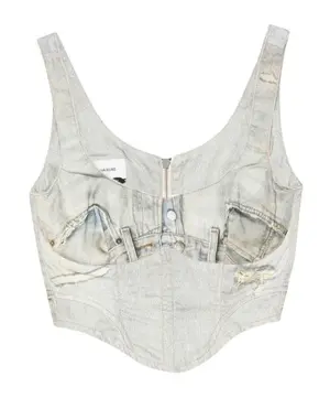 HAIKURE Zip Bustier Top