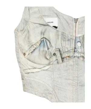 HAIKURE Zip Bustier Top
