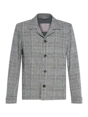 Herno Plaid Button Blazer - Gray