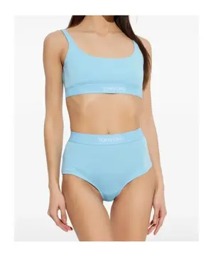 TOM FORD Logo Underband Bralette Bra - Blue