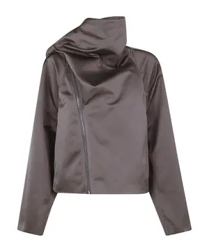 Rick Owens Cropped Scarf Flight Jacket - Black