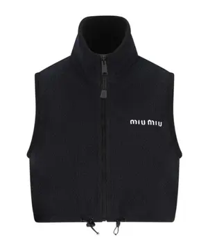 Miu Miu High-neck Zip Gilet - Blue