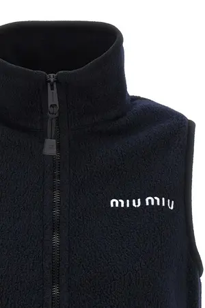 Miu Miu High-neck Zip Gilet - Blue