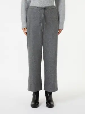 Max Mara Floria Drawstring Wide-leg Trousers - Medium Gray
