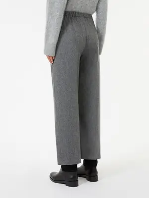 Max Mara Floria Drawstring Wide-leg Trousers - Medium Gray