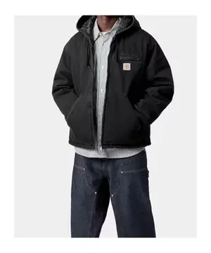 Carhartt Work In Progress Cleveland Hooded Denim Jacket - Black