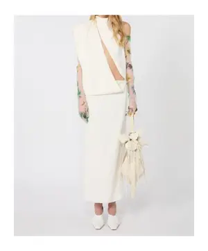 Sportmax Asymmetric Midi Dress - Off-white