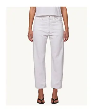 AGOLDE 90's Crop Cotton Denim Jeans - White