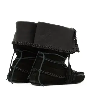 Isabel Marant Étoile Suede Boots With Tassel And Braided Detail - Black