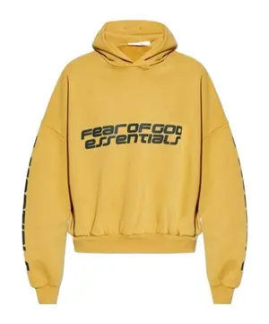 Fear Of God Cropped Relaxed Hoodie With Front Logo Print