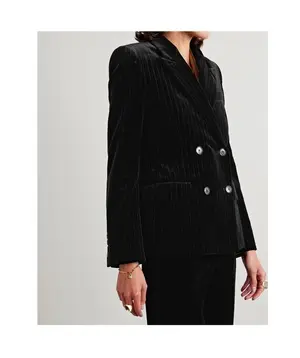 NILI LOTAN Double-breasted Striped Blazer