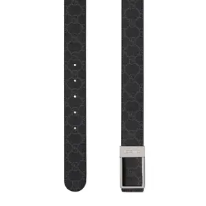 Gucci Reversible Belt With Rectangular Buckle - Black