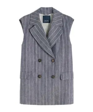 Max Mara Pinstripe Double-breasted Suit Vest