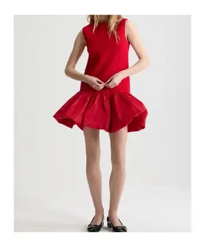 PATOU Tweed Bubble-hem Dress